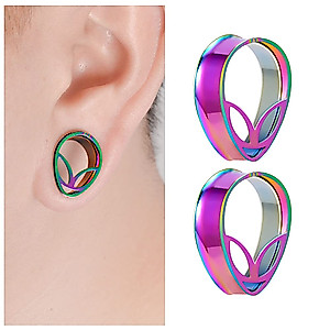 COOEAR 1 Pair Gauges for Ears Tear Drop Alice Style Ear Tunnels Plugs Men Women Flesh Stretchers Expander 0g to 1 Inch.
