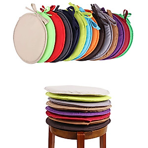 Garneck Round Chairs Seat Cushion Sponge Stool Pad Chairs Cover Slipcover with Rope Ties for 0ffice Home School Restaurant 38CM (Purple)