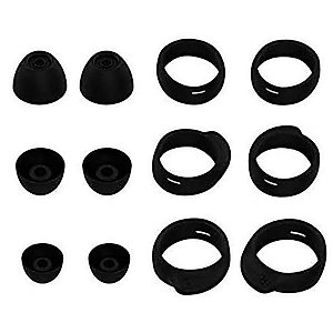 ALXCD Eartips Kit Replacement for Galaxy Buds+ Plus Headphone, S/M/L 3 Pairs Earhooks, S/M/L 3 Pairs Silicone Ear Tips, Compatible with Galaxy Buds+ Plus SM-R175, New Black 6+6