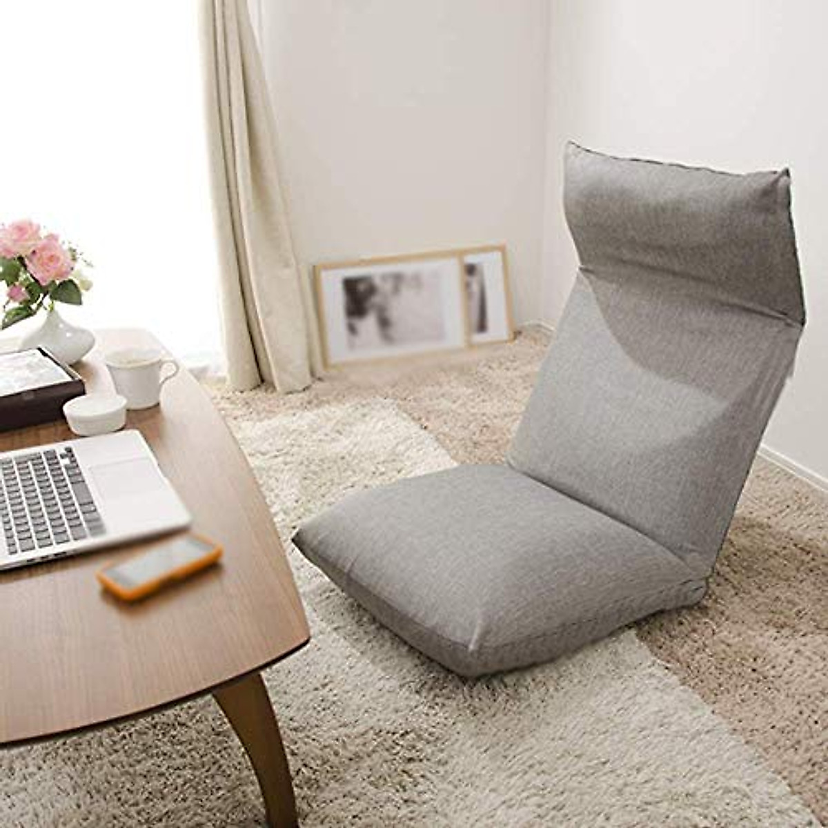 UXZDX Lazy Sofa,Folding Gaming Sofa Chair Lounger Folding Adjustable Sleeper Bed Couch Recliner (Brown)