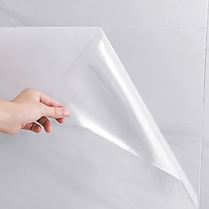 CHANMOL Clear Peel and Stick Wallpaper, Self-Adhesive Wallpaper Wall Protector, Oil Proof Waterproof Contact Paper for Kitchen Cabinets, Whiteboard, Shelf Drawer Liner (15.7" x 394")