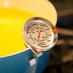 Escali AHC1 Stainless Steel Deep Frying and Candy Thermometer with Pot Clip, 5-Inch Probe with Candy Temperature Zones, NSF Certified