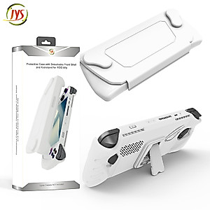JDDWIN Full Case for ASUS Rog Ally 2023, Protective Case Skin with Detachable Front Shell Cover and Kickstand for Rog Ally,Shockproof/Non-Slip/Anti-Collision (White)