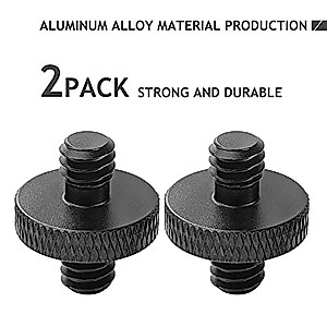 1/4" Male to 1/4" Male Threaded Tripod Screw Adapter Double Sided Standard Mounting Thread Converter for Camera Cage Mount (2 Pack)