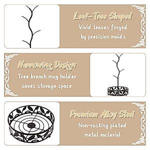 FAYAMILA Mug Holder, Countertop Mug Tree,Space Saving Coffee Cup Holder for Countertop,Ideal Coffee Bar Organizer & Kitchen Organizer