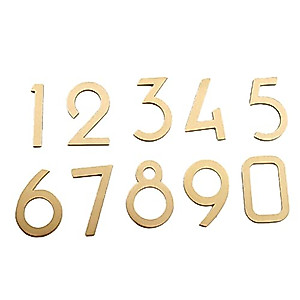 0-9 60mm Golden Brass Numbers, Retro Villa Hotel Door Plates Address Dormitory Room Numbers, DIY Wall Decor, 1pcs (Color : Number 6)