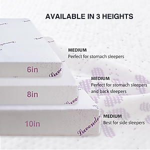 Dyonery 8 Inch Lavender Infused Memory Foam Mattress Queen Size, Pressure Relief, Bed in a Box, CertiPUR-US Certified