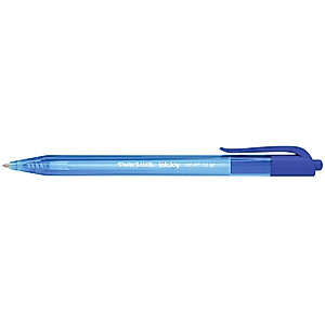 Paper Mate 40558 Inkjoy 100 - Penna a sfera, punta media, inchiostro ultra morbido, resistente alle sbavature, retrattile, 0,5 mm, blu