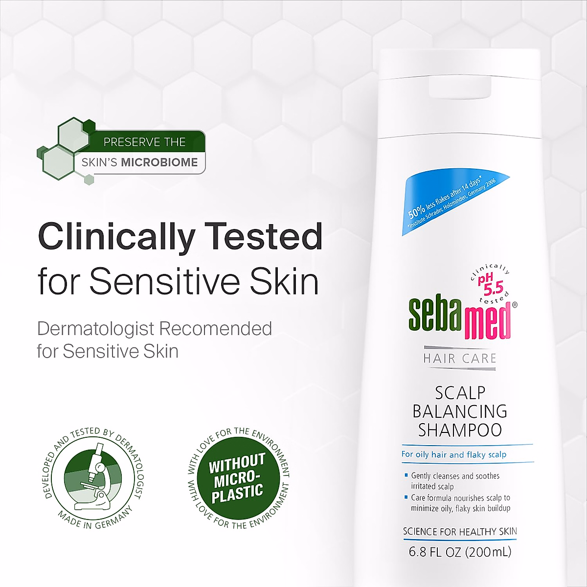 Sebamed Scalp Balancing Shampoo - Gentle Hair Care for Oily and Flaky Scalp (200mL) - Made in Germany