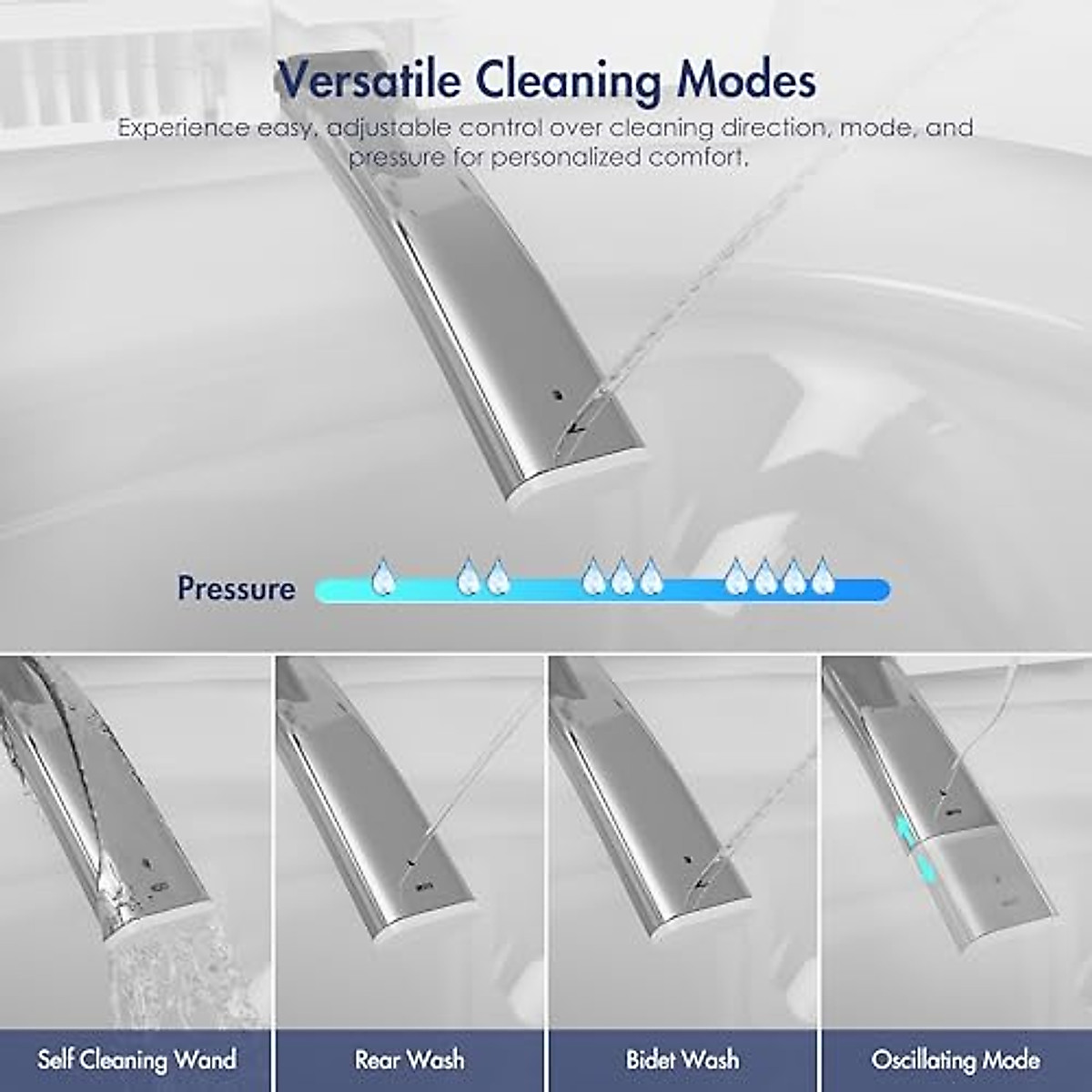 Smart Toilet with Bidet Built in, Eridanus One Piece Bidet Toilet for Bathrooms, Warm Water Wash & Dryer, Foot Sensor Flush, Elongated Heated Seat, Auto Open/Close with Digital Display, White & Black