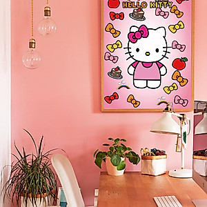 GOTOFUN Kitty Party Supplies Decorations, Pin The Bow on Cute Kitty, Birthday Party Pin Game, Large Poster for Kawaii Birthday Party Supplies