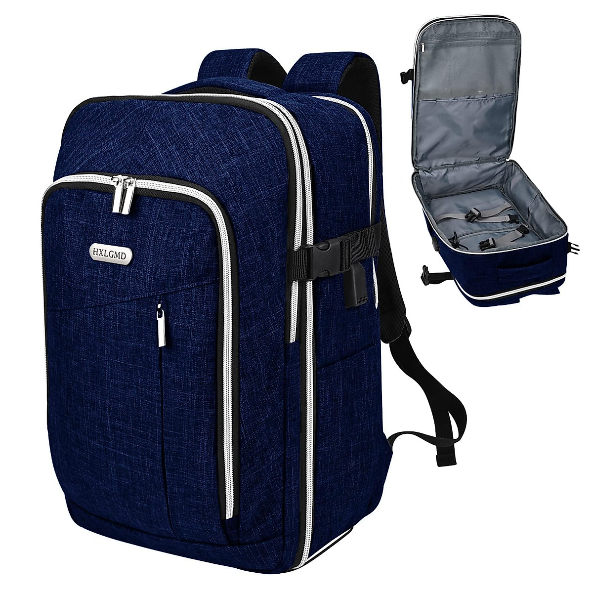 HXLGMD Personal Item Travel Backpack for Women Men, Flight Approved Carry On Underseat Luggage Casual Weekender Daypack for College Business Outdoors