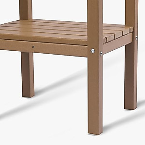 WestinTrends Malibu 36" Outdoor Adirondack HDPE 2-Tier Patio Side Table, Teak