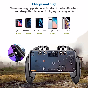 Acupress Mobile Game Controller w/Silent Cooling Fan/Phone Holder/Finger Sleeves for PUBG/Fortnite Fits for all Phones Within 4.7-6.5 Inches(Phone Controller for iOS/Android)