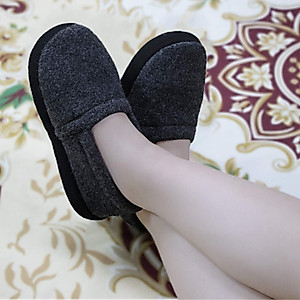 festooning Boys Comfy Spring Winter Warm House Bedroom Slippers with Memory Foam Indoor Non-Slip Sole for Toddler Little Big Kid Grey Size 11-12 M US