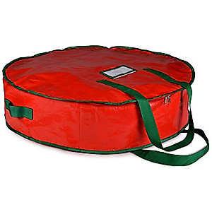Handy Laundry Christmas Wreath Storage Bag, 30" X 7", Durable Tarp Material, Zippered, Reinforced Handle & Easy to Slip The Wreath in and Out, Protect Your Wreath from Dust, Insects, and Moisture