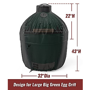 NUPICK Grill Cover for Large Big Green Egg, Kamado Joe Classic Grill, Heavy Duty and Waterproof Grill Cover