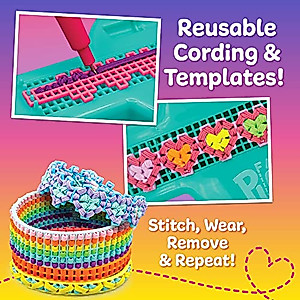 Just My Style Fashion Punch Style & Stitch Loom, Friendship Bracelet Kit, Jewelry Making Activity, Great for Birthday Parties, Sleepovers & Travel, Arts & Crafts for Kids Ages 6, 7, 8, 9