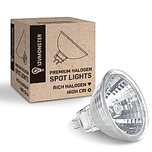 MR11 Halogen Spot Light Bulb Down Reflector Lamp 5W 12V 2 Prong Stove Hood Range Lighting High CRI Warm White 5 Watt GU4 Dimmable Replacement Fiber Optic BAB C Bright Kitchen 45° Beam I 11⁄8 inches