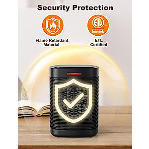 Space Heater, 500W Small Space Heater for Indoor Use, Ceramic Personal Heater with Overheating & Tip-Over Protection, Mini Quiet Desk Heater for Home Office Bedroom