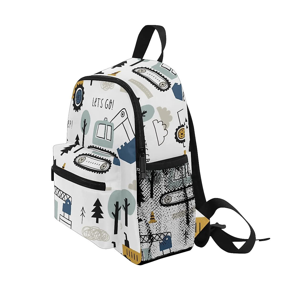 Aflyko Kids Backpack Construction Truck Cargo Tractor Daycare Bookbag Kindergarten Daypack Toddler Travel Girls Boys Waterproof Preschool Bag 10" × 4" × 12"