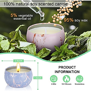 Scented Candles Gifts for Women, 9 Pack 2.5 oz Marble Aromatherapy Candle Set Natural Soy Wax Stress Relief Gift for Mother's Day,Christmas,Birthday,Valentine's Day