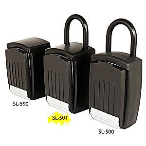 KeyGuard SL-501 Punch Button Large Capacity Key Storage Shackle Lock Box, Black Finish