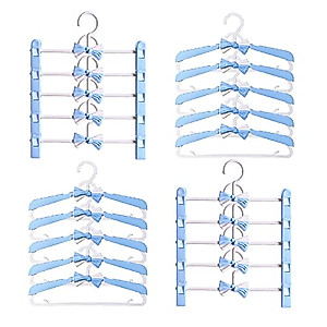 Jacriah Baby Hangers for Nursery Closet, 20 Pack No-Slip Children Clothes Hangers Set, Adjustable Infant Pant Hanger for Newborn, Blue Durable Thicken Toddlers Kids Coat Hangers, Cute Bow Tie Shaped