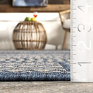 nuLOOM Abbey Tribal Striped Indoor/Outdoor Area Rug, 5' x 8', Blue