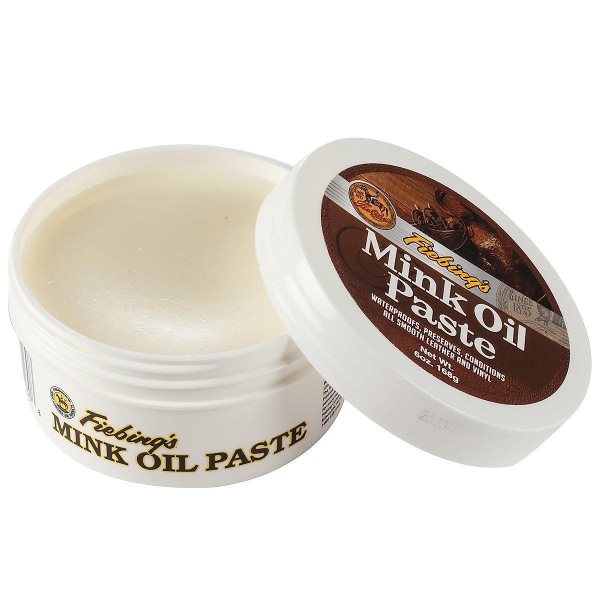 Fiebing's Mink Oil Paste, 6 Oz. - Softens, Preserves and Waterproofs Smooth Leather and Vinyl,One Size