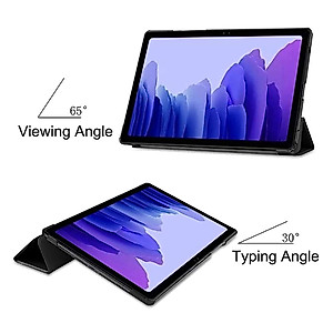 2020 Samsung Galaxy Tab A7 10.4” Inch 32 GB Wi-Fi Android 10 Touchscreen International Tablet (Gray) Bundle – Slim Trifold Hard Shell Case and 32GB Micro SD Card (Renewed)