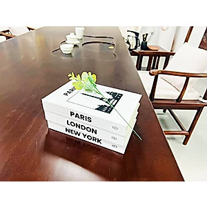 RG Custom Works - Decorative Books - (3 Piece Set) - Timeless, Minimalist, Sleek Design - Paris/London/New York Set - Blank Pages