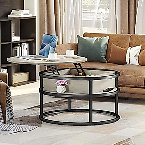 YITAHOME Lift top Coffee Table, White Oak and Black