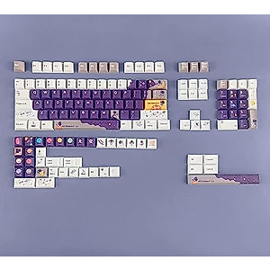 ZXMICYFA PBT Keycaps, 143 Keys Dye-Sublimation PBT Keycap Set Cherry Profile Keycaps with 7U Spacebar for ASIN Layout Cherry Gateron MX Switches Mechanical Keyboard