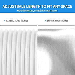 Humhold 80" Portable Air Conditioner Hose, Durable Built-in Steel Wire,5.9" Diameter Sturdy AC Exhaust Hose, Universal Counter-Clockwise Extender Hose, Extra Long Vent Tube Hose for Air Conditioner