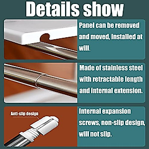 HDAIUCOV Upgraded Tension Shelf, Expandable Cabinet Shelf,Adjustable Height Shelves, Cabinet Pantry Shelf,Organization and Storage for Kitchen/Bathroom/Closet/Camper 17.3"-20.47"（15" Width） 1pcs