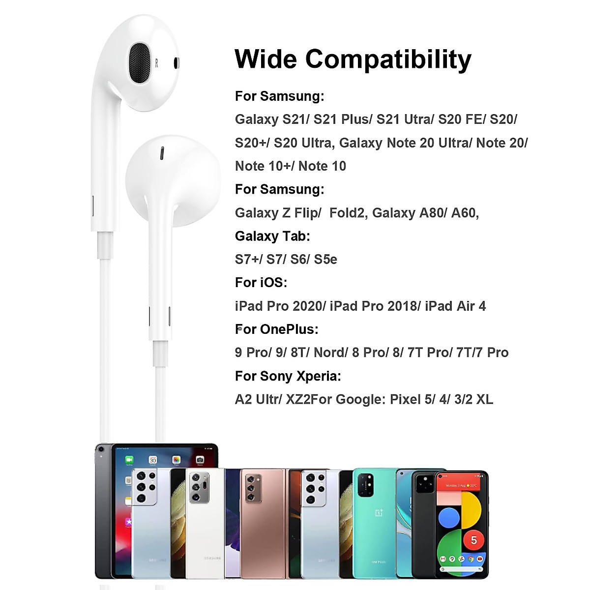 SKYCABLE USB Type C Headphones, 2-Pack, Wide Compatibility, Enhanced Audio Quality, Ergonomic Design, Convenient Remote Control & Microphone