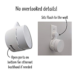 Google WiFi Outlet Holder Mount: [New 2020 – Present Version – Round Plug] The Simplest Wall Mount Holder Stand Bracket for Google WiFi Routers and Beacons - No Messy Screws! (3-Pack)