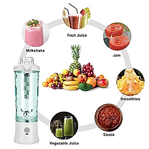 Portable Blender, Personal Size Blenders for Shakes and Smoothies, 20 Oz Personal Smoothie Blender with USB Rechargeable for Home, Office, Sports and Travel Outdoors