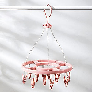 Ldirect Clip and Drip Laundry Hanger Drying Rack with 12 Clips (Light Pink)