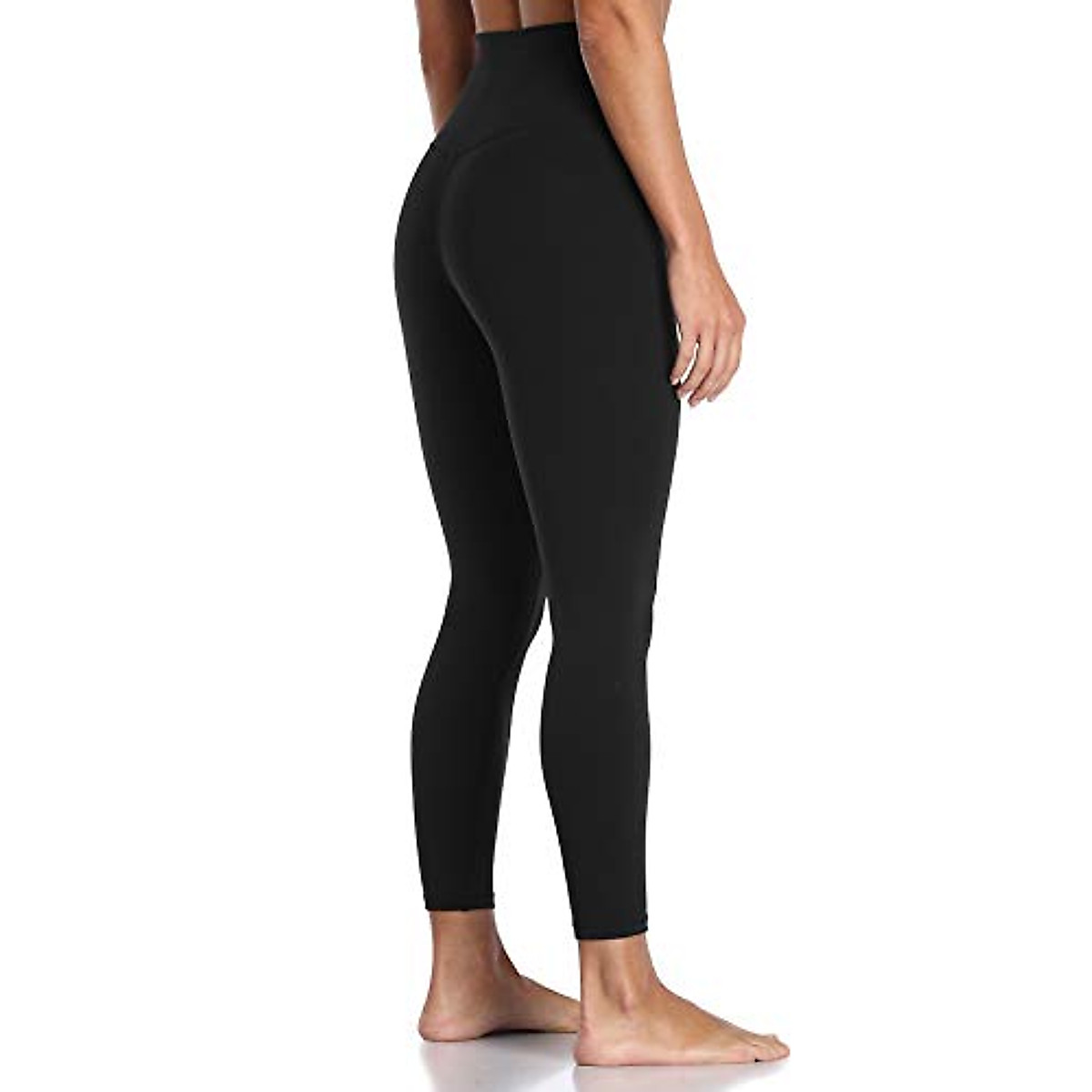 Colorfulkoala Women's High Waisted Tummy Control Workout Leggings 7/8 Length Ultra Soft Yoga Pants 25" (M, Black)