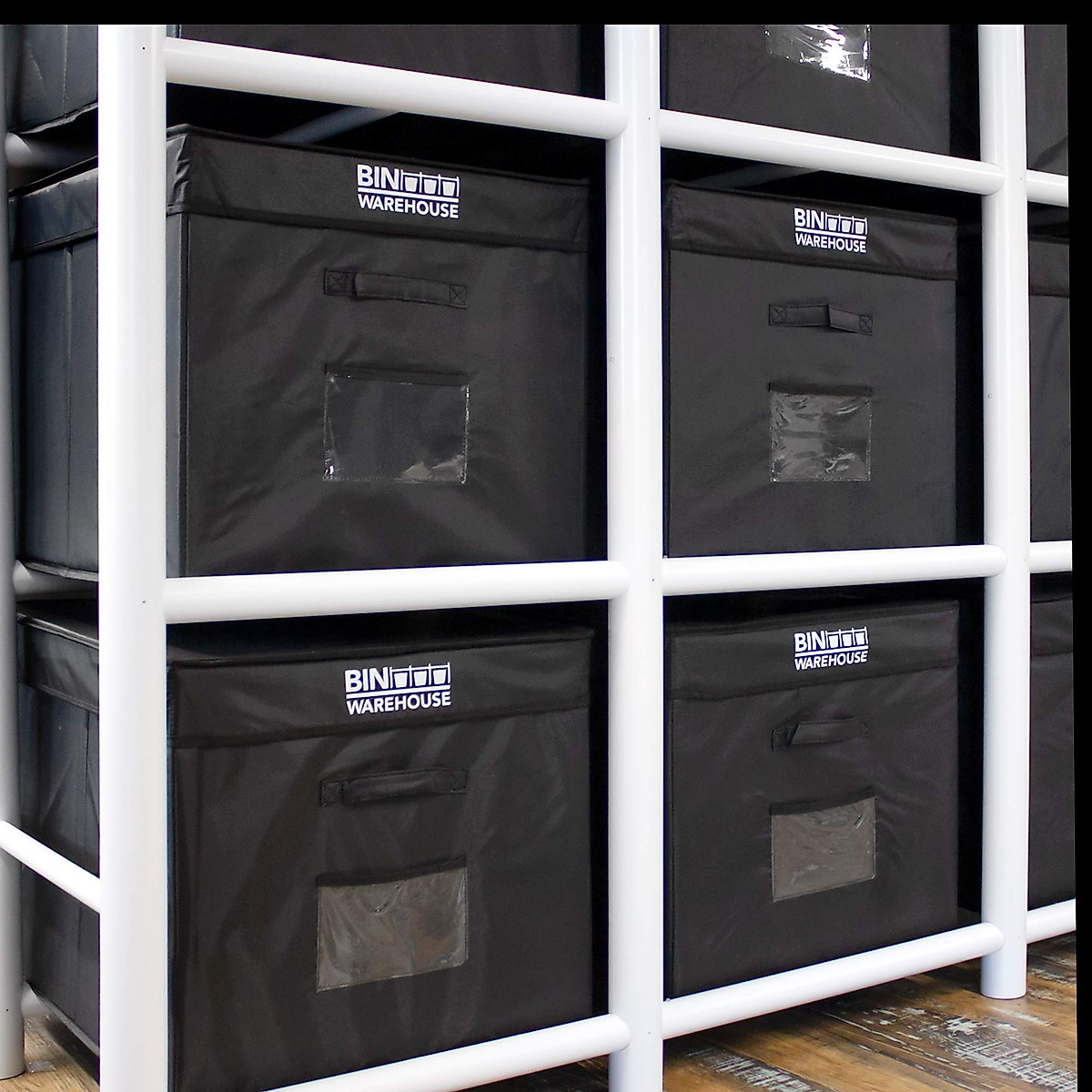 PROSLAT Bin Warehouse Fold-A-Tote 32 Gallon Black 4 Pack