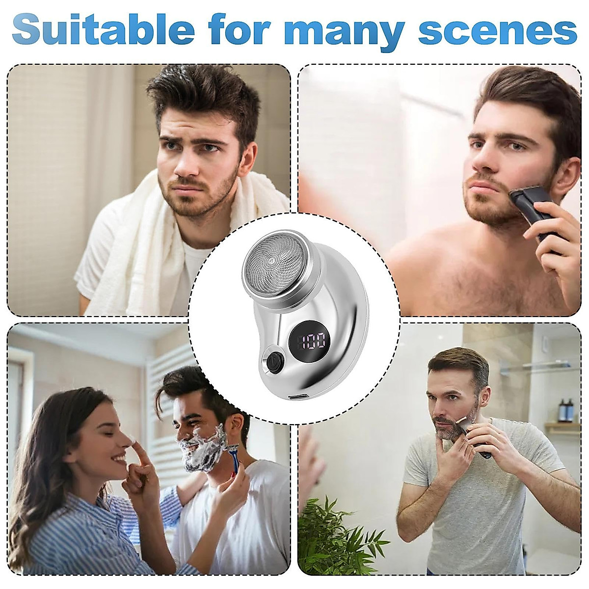 Mini Razor, Daily Shaving Razor, Electric Shaver, Portable Wet Dry Face Razor, Rechargeable Small Facial Shaver, Mens Grooming Kit, Mens Rotary Shavers, Women Epilator, Razor Kit for Men Home Travel