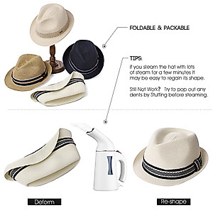 Comhats Summer Fedora Straw Hats for Men Beach Sun Panama Packable Trilby Dress Derby Beige XX-Large XXL