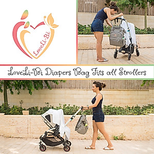 LoveLi-Bi Diaper Bag Backpack: Large Diaper Bags for Baby Girls Boys Toddler Twins Mom Dad with Changing Pad Mat Waterproof Mochilas Cosas Para Bebes