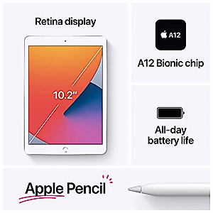 2020 Apple iPad 8th Gen (10.2 inch, Wi-Fi, 128GB) Gold (Renewed)