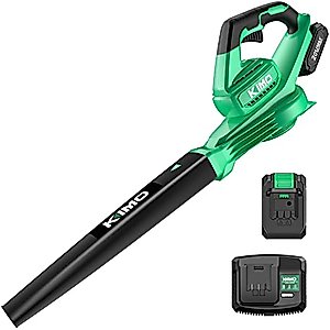 KIMO Electric Leaf Bblower, 200 CFM 170 MPH Lightweight Handheld Cordless Leaf Blower, 20V Leaf Blower Cordless with Battery and Charger, Small Leaf Blowers for Lawn Care, Yard | Patio| House |Jobsite