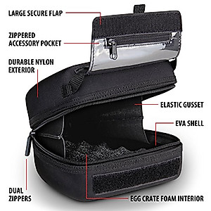 USA GEAR Hard Shell DSLR Camera Case (Black) with Molded EVA Protection, Quick Access Opening, Padded Interior and Rubber Coated Handle-Compatible with Nikon, Canon, Pentax, Olympus and More