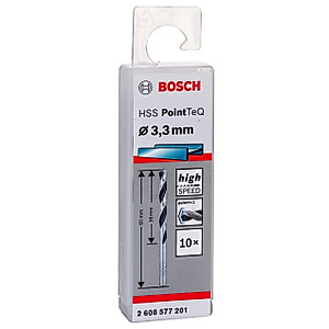 Bosch Professional 10-piece PointTeQ HSS Twist Drill Bit (for metal, 3.3 x 36 x 65 mm, drill driver accessories)
