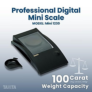 Tanita 1230 Professional Mini Diamond Scale - Japan Technology - Portable Carat Scale for Precise Gem Weighing - Energy Saving and Auto Power Off - Easy to Read 5 Digit LCD Display